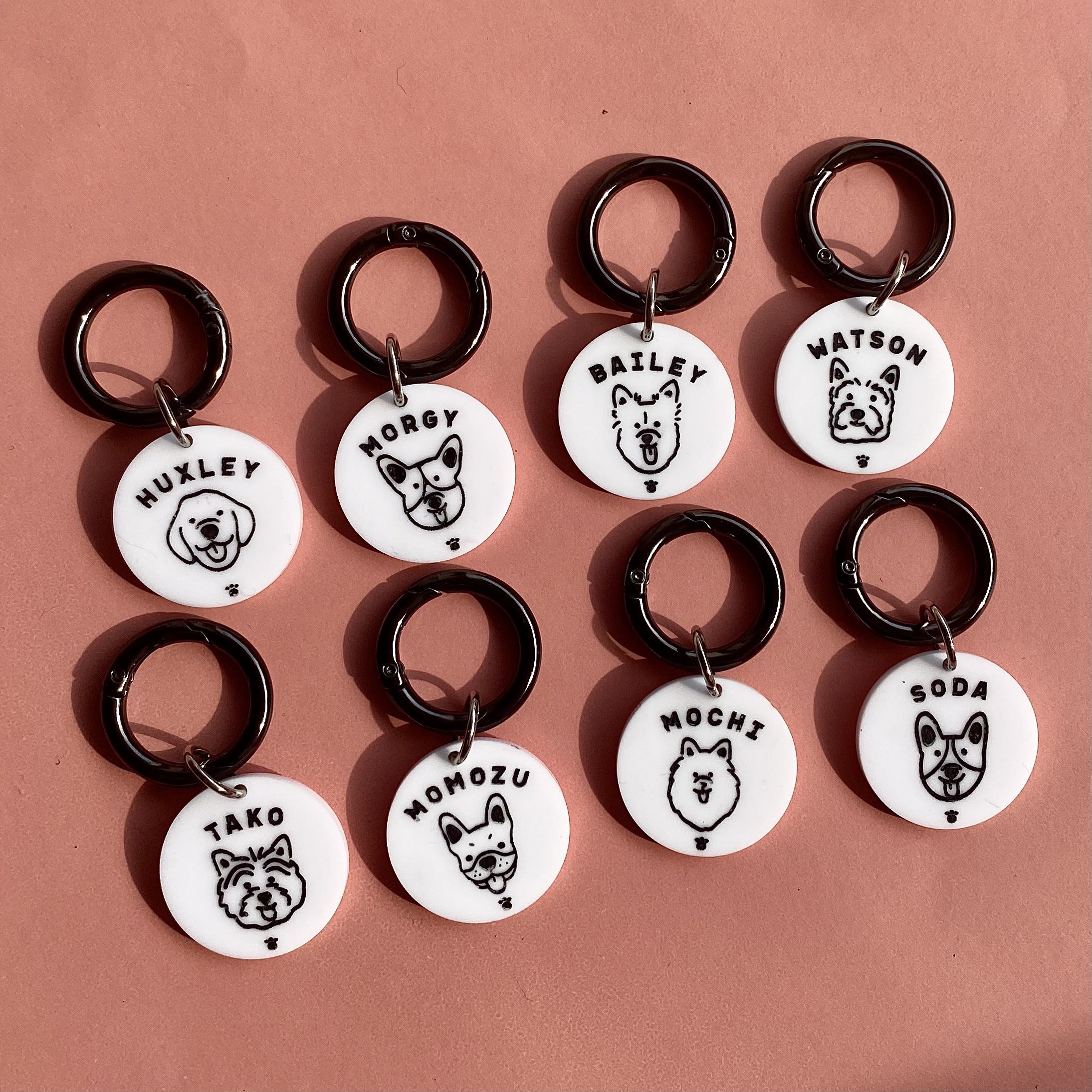 Circle Doodle Customised Portrait Tag – Brown & Butter